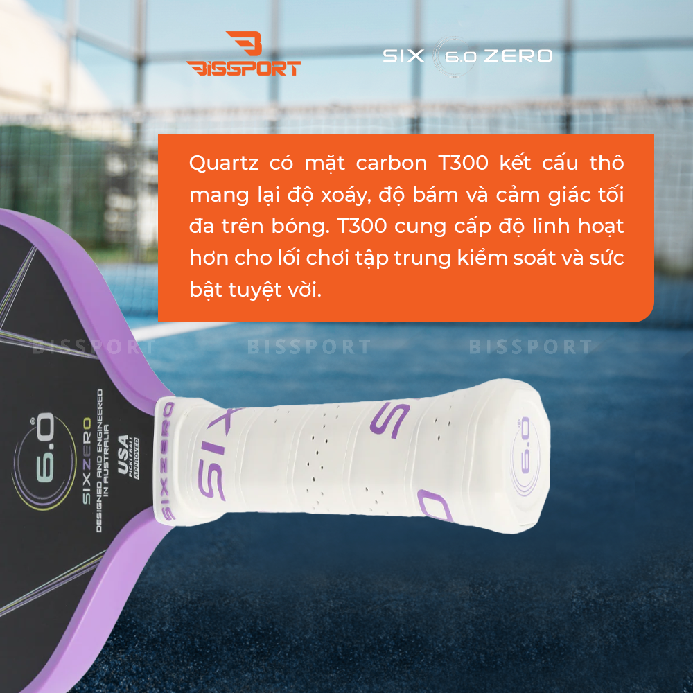 Vợt Pickleball Six Zero Quartz Chính Hãng Đen Viền Hồng - Lõi Composite Siêu Nhẹ, Smash Uy Lực ...